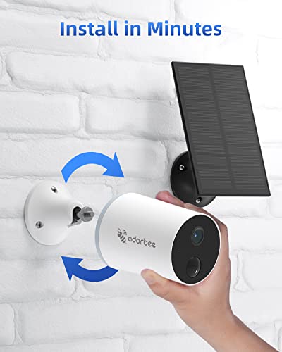 Security Cameras Wireless Outdoor with Solar Panel: 1080p WiFi Camera Rechargeable Battery Powered Night Vision for Home Outside Video Surveillance System Works with Adorcam App