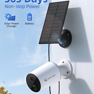 Security Cameras Wireless Outdoor with Solar Panel: 1080p WiFi Camera Rechargeable Battery Powered Night Vision for Home Outside Video Surveillance System Works with Adorcam App