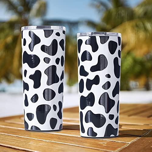 ARCQUESE Cow Print Tumbler Insulated Birthday Gifts for Women Insulated Cups Funny Gifts for Girlfriend Cow Print Mug Mother's Day Gifts for Mom Cow Lovers Black For Daughter