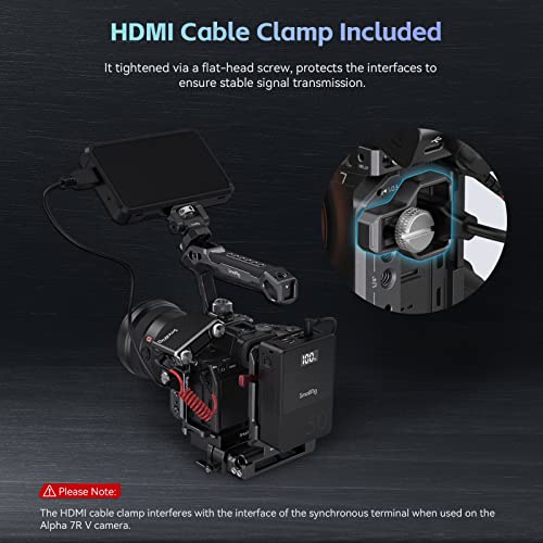 SmallRig A7 IV Cage with Top Handle and Clamp for HDMI Cable, Basic Kit for Sony Alpha 7R V/Alpha 7 IV/Alpha 7S III - 3708