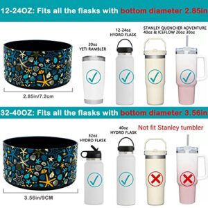 HEYSKAY Protective Flask Silicone Boot Cover Base for Stanley Quencher Adventure 40oz & IceFlow 20oz 30oz Tumbler and Compatible with 12oz 24oz Hydro Yeti Flask Water Bottle and More