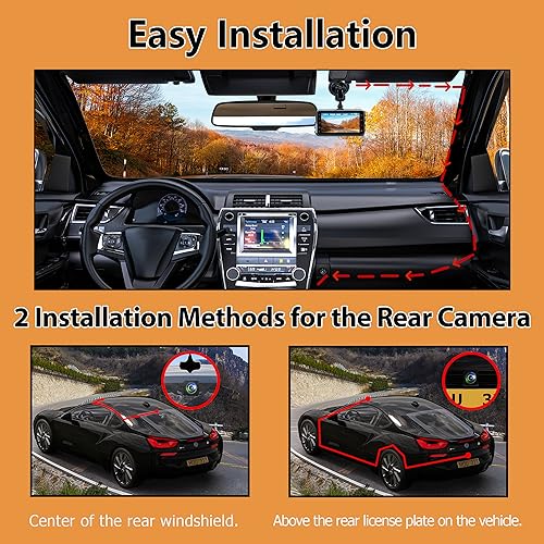 Diamond Lark Dash Camera Built-in WiFi, 2K Front and 1080P Rear Dual Dash Cam, Car Dashcam with Free 64G SD Card,3'' IPS Screen,170° Wide Angle,HD Night Vision,WDR, 24H Parking Monitor, Loop Recording