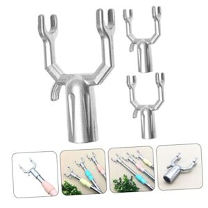 Yardwe 3pcs Clothes Rail Fork Drying Rack Clothes Decorating Tools Retractable Clothes Rack Telescoping Clothesline Prop Clothes Drying Rod Heads Clothes Pole Supplies Clothes Pole Fork