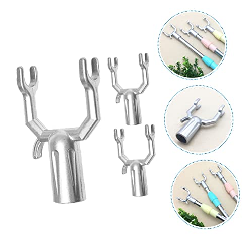 Yardwe 3pcs Clothes Rail Fork Drying Rack Clothes Decorating Tools Retractable Clothes Rack Telescoping Clothesline Prop Clothes Drying Rod Heads Clothes Pole Supplies Clothes Pole Fork