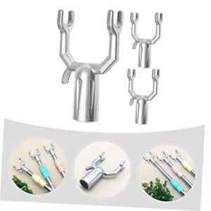 Yardwe 3pcs Clothes Rail Fork Drying Rack Clothes Decorating Tools Retractable Clothes Rack Telescoping Clothesline Prop Clothes Drying Rod Heads Clothes Pole Supplies Clothes Pole Fork