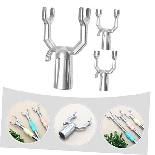 Yardwe 3pcs Clothes Rail Fork Drying Rack Clothes Decorating Tools Retractable Clothes Rack Telescoping Clothesline Prop Clothes Drying Rod Heads Clothes Pole Supplies Clothes Pole Fork