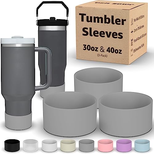 Jmoe USA Boot Sleeves for Stanley 40oz Adventure Quencher H2.0 & 20oz & 30oz IceFlow Tumblers | Protects Against Dents & Scratches | Protector for Bottom of Cup | BPA Free Silicone