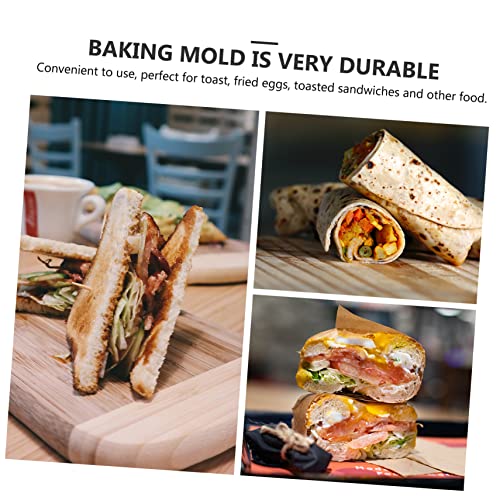 Housoutil Sandwich Pan Loaf Bread Pan Double Sided Baking Pan Nonstick Cookware Kitchen Gadget Snack Pan Home Sandwich Baking Plate Non Stick Aluminum, Wood Breakfast Machine Cheese Mold