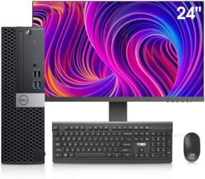 dell optiplex 5050 desktop computers with 24 inch monitor pc bundle,32gb ddr4 ram new 1tb m.2 nvme ssd,ax200 built-in wifi 6,bluetooth 5.2, i5-6500 3.2ghz,hdmi,dvd-rw,windows 10 pro (renewed)