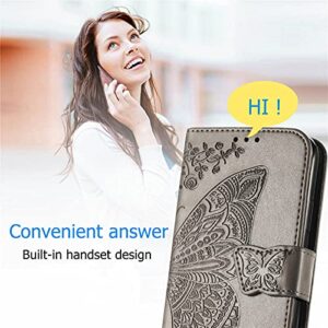 HUANGTAOLI Phone Case for Oppo Reno8 Pro 5G, Butterfly Embossed Wallet Case Card Slots Flip Cover for Oppo Reno8 Pro 5G