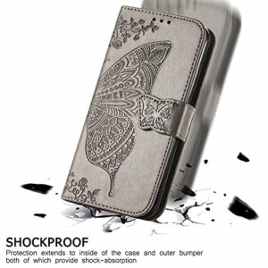 HUANGTAOLI Phone Case for Oppo Reno8 Pro 5G, Butterfly Embossed Wallet Case Card Slots Flip Cover for Oppo Reno8 Pro 5G