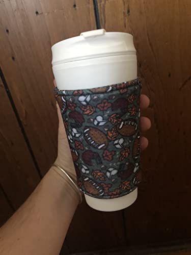 Football Cup Sleeve, Cup Sleeves for Hot Drinks, Cup Sleeves for Drinks Reusable, Drink Cozy Sleeve, Drink Cozies for Iced Coffee (Without Cup)