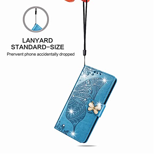 HUANGTAOLI PU Leather Wallet Flip Case for Oppo Reno8 5G, Wallet Case with Card Slots Stand Magnetic Closure Diamond Bling Phone Cover for Oppo Reno8 5G