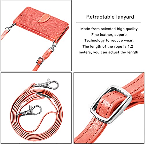 HUANGTAOLI Crossbody Shoulder Strap Adjustable Wallet for Oppo Reno 6 5G, Wallet Case Magnetic Closure Kickstand Cover for Oppo Reno 6 5G