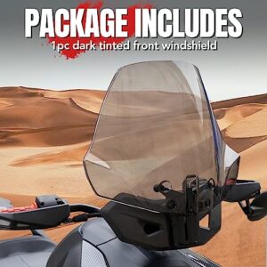 A & UTV PRO Dark Tinted Adventure Wider Windshield for Can Am Ryker All Models, Upgrade XXL Adjustable Vented Wind Windscreen Deflector Accessories, Replace OEM # 219401032