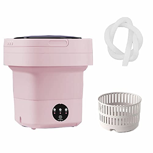 Portable Small Washing Machine, Foldable Mini Washing Machine for Underwear, Baby Clothes, or Small Items, Suitable for Apartments, Dormitories, Camping, Travel (110-260v),Pink