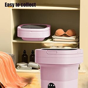 Portable Small Washing Machine, Foldable Mini Washing Machine for Underwear, Baby Clothes, or Small Items, Suitable for Apartments, Dormitories, Camping, Travel (110-260v),Pink