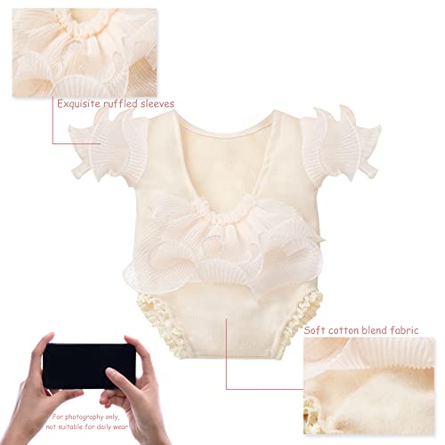 ForBaysy Newborn Photography Outfit Baby Girls Photography Props Photo Shoot Ruffles Lace Romper Newborn Costume