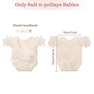 ForBaysy Newborn Photography Outfit Baby Girls Photography Props Photo Shoot Ruffles Lace Romper Newborn Costume