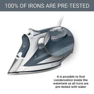 Rowenta Focus Stainless Steel Soleplate Steam Iron for Clothes 400 Microsteam Holes, Cotton, Wool, Poly, Silk, Linen, Nylon 1725 Watts Portable, Ironing, Garment Steamer DW5280