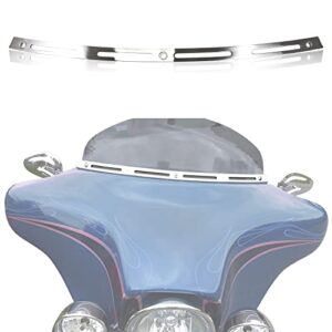 veisutor windshield trim for harley street glide 96-13, polished stainless slotted windshield windscreen trim for harley tri glide street glide electra glide ultra classic cvo 1996-2013 accessories