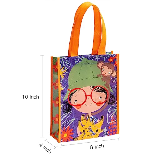 Loveinside Medium Recycled Gifts Bags with Handles, Kids Reusable Birthday Party Gift Bag, Shopping Bag - 8" x 4" x 10", 1 Pcs - Girl