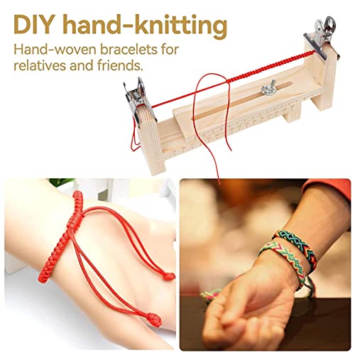 Shakven Paracord Jig Bracelet Maker | Wooden Jig Bracelet Maker with Bracelet Maker Knotters Tool Kit,Jig Bracelet Braiding Tool for DIY Craft Bracelets Weaving