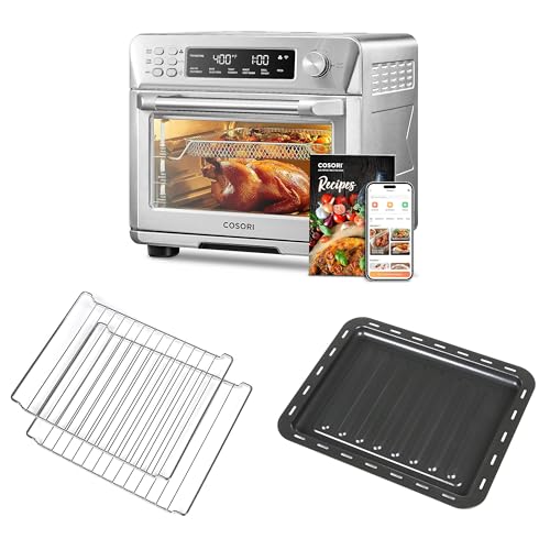 COSORI Air Fryer Toaster Oven, 12-in-1 Convection Ovens with Food tray and Oven Rack, CTO-FT201-KUS and CTO-WR201-SUS