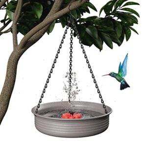 solar bird bath fountains, bird bath bowl with solar fountain pump, solar powered water fountain combo set with 4 water spray types for outdoor garden yard patio lawn (hanging style)