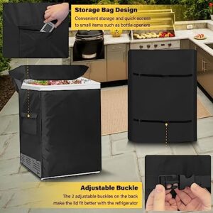 AKEfit Chest Freezer Cover Deep Freezer Covers For Outside 5.0 Cubic Feet Freezer Waterproof Top 3 Sides Zipper Can Be Opened （27 "L x 22 "W x 33 "H）Black