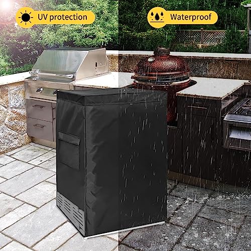 AKEfit Chest Freezer Cover Deep Freezer Covers For Outside 5.0 Cubic Feet Freezer Waterproof Top 3 Sides Zipper Can Be Opened （27 "L x 22 "W x 33 "H）Black