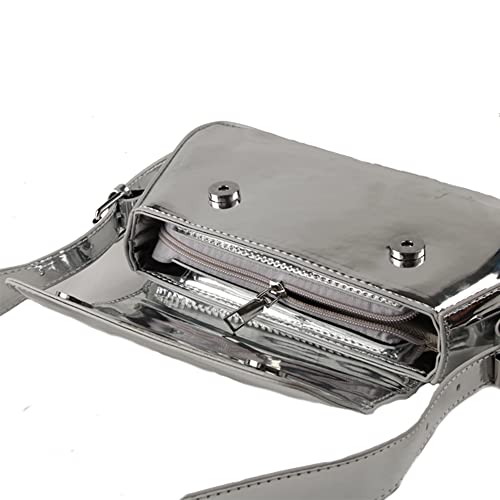 Metallic Clutch Purses for Women Evening Bag Silver Purse Y2k Sparkly Hobo Crossbody bag Shoulder Bag Tote Handbags