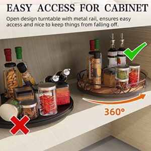 Lazy Susan Turntable for Cabinet, OPENICE 10 inch Wooden Lazy Susan Organizer for Dining Table, Lazy Susans Spining Spice Organizer for Kitchen Bathroom Countertop