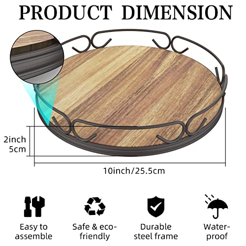 Lazy Susan Turntable for Cabinet, OPENICE 10 inch Wooden Lazy Susan Organizer for Dining Table, Lazy Susans Spining Spice Organizer for Kitchen Bathroom Countertop