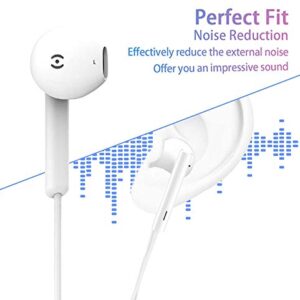 2 Pack Apple Earbuds [Apple MFi Certified] Wired Earbuds Headphones with 3.5mm Plug,Earphones with Microphone and Volume Control Compatible with iPhone, iPad, Android, PC,MP3 Most 3.5mm Audio Devices