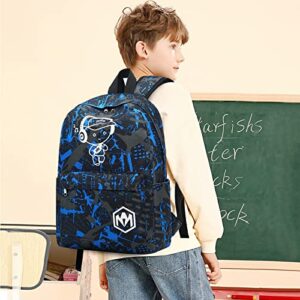 Preschool Backpack Kids Kindergarten School Book Bags for Elementary Primary Schooler (Blue Cool Boy)