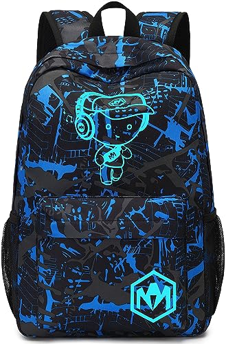 Preschool Backpack Kids Kindergarten School Book Bags for Elementary Primary Schooler (Blue Cool Boy)