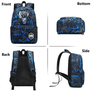 Preschool Backpack Kids Kindergarten School Book Bags for Elementary Primary Schooler (Blue Cool Boy)