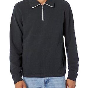 Theory Men's Allons Terry Quarter Zip, Basalt