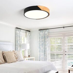 Vikaey Modern 6 Rings LED Ceiling Light & Black Dimmable LED Ceiling Light（11.8"）