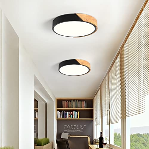 Vikaey Modern 6 Rings LED Ceiling Light & Black Dimmable LED Ceiling Light（11.8"）