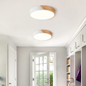 Vikaey Modern Flush Mount Ceiling Light & White Dimmable LED Ceiling Light