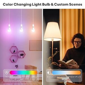 VOCOlinc Smart Light Bulb, 850 Lumens, E26 LED Smart Bulb 60 Watt Equivalent, A21, 2200K-7000K, Color Changing Light Bulb with Apple Homekit, Alexa, Google Home, 3 Pack