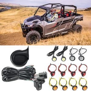 utv atv horn kit and turn signal kit with rocker switch for polaris rzr ranger honda pioneer sxs dirt bike turbo ​can-am kawasaki golf cart dune buggy 4x4 project motorcycle…