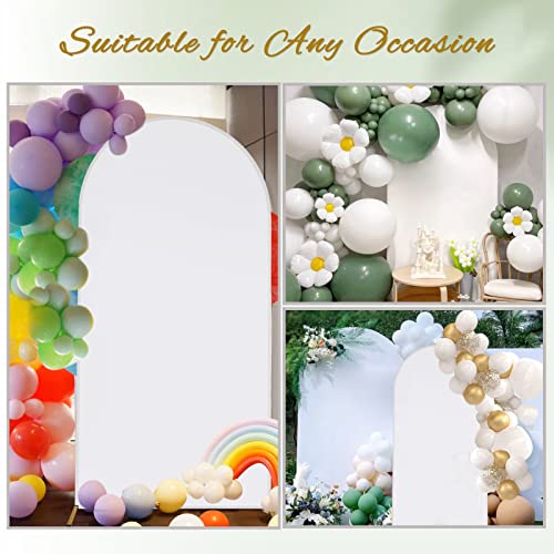 Spandex Fitted Arch Backdrop Cover Chiara Backdrop Cover,2-Sided for Wedding Ceremony Birthday Party Baby Shower Banquet Decoration (3.3 x 6.6 ft, White)