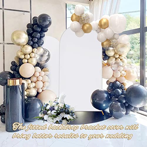 Spandex Fitted Arch Backdrop Cover Chiara Backdrop Cover,2-Sided for Wedding Ceremony Birthday Party Baby Shower Banquet Decoration (3.3 x 6.6 ft, White)