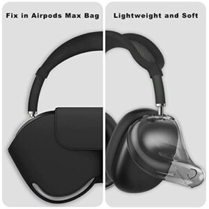 Aiaabq for AirPods Max case Cover,Anti-Scratch Ear Pad Case Cover/Ear Cups Cover/Headband Cover for AirPods Max. Clear Soft TPU and Silicone,Skin Scratch Proof (Black)