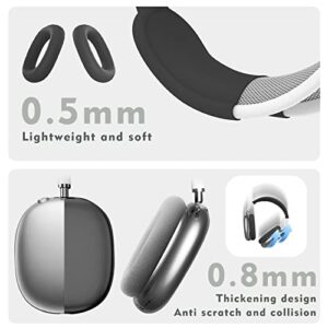 Aiaabq for AirPods Max case Cover,Anti-Scratch Ear Pad Case Cover/Ear Cups Cover/Headband Cover for AirPods Max. Clear Soft TPU and Silicone,Skin Scratch Proof (Black)