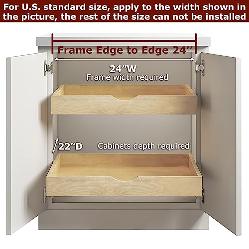 ALINE FURNITURE Pull Out Cabinet Organizer, Pull Out Cabinet Drawer, Slide Out Cabinet Organizer, Cabinet Organizers and Storage, Cabinet Pull Out Drawers for Kitchen (23''W x 21''D)