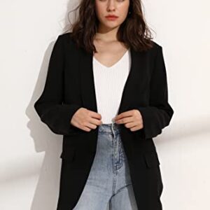 Womens Casual Blazers Open Front Long Sleeve Work Office No Buckle Jackets Blazer (as1, Alpha, x_l, Regular, Regular, Black)